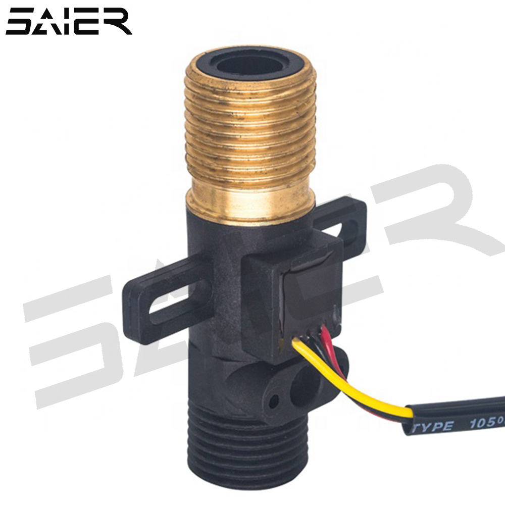 Brass Nozzle Nylon Flow Meter Sensor With Ntc For Water Heater
